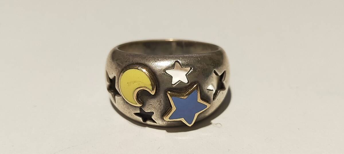 Yahoo!オークション - STAR JEWELRY K14/SV925 SVメイン リング 星＆月...