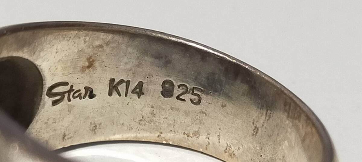 Yahoo!オークション - STAR JEWELRY K14/SV925 SVメイン リング 星＆月...