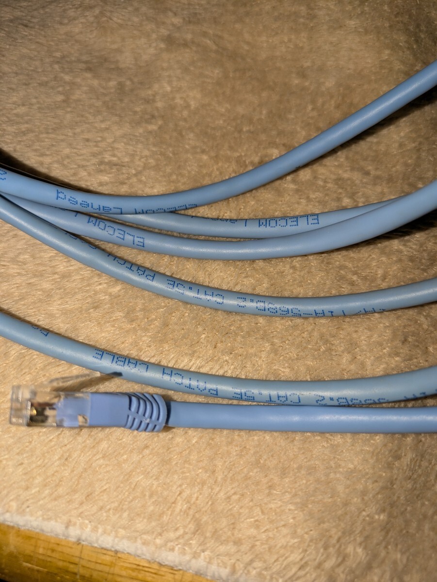 Yahoo!オークション - ELECOM LANケーブル青色 CAT.5E 3メートル 中古