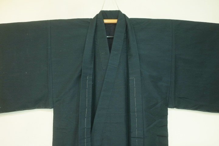 Yahoo!オークション - 壱金6128 本絹白鷹紬男着物羽織 裄68丈141К青緑...
