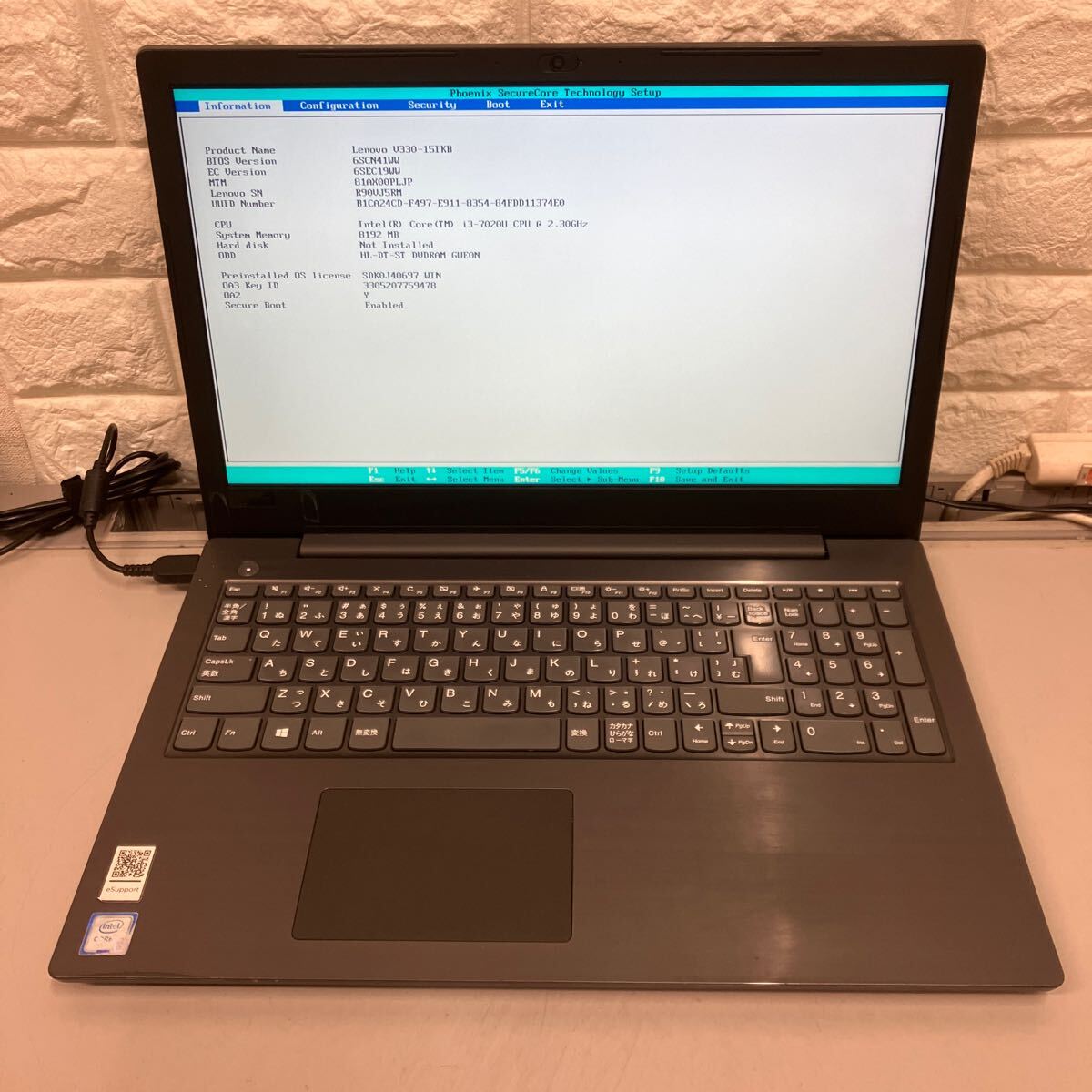 Yahoo!オークション - Z136 Lenovo V330-15IKB 81AX Core i3 7020U メ...