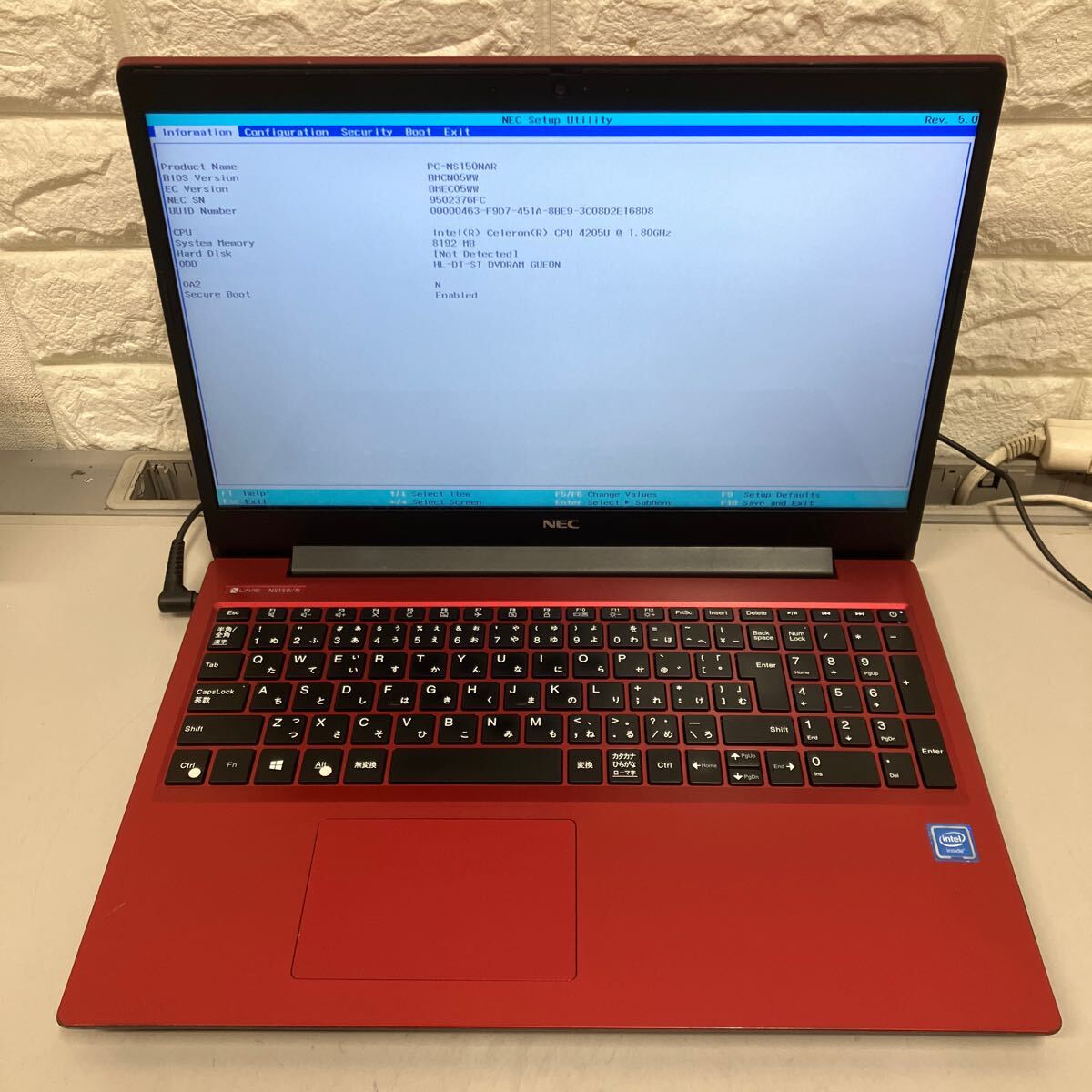 Yahoo!オークション - Z198 NEC LAVIE NS150/N PC-NS150NAR celeron 42...