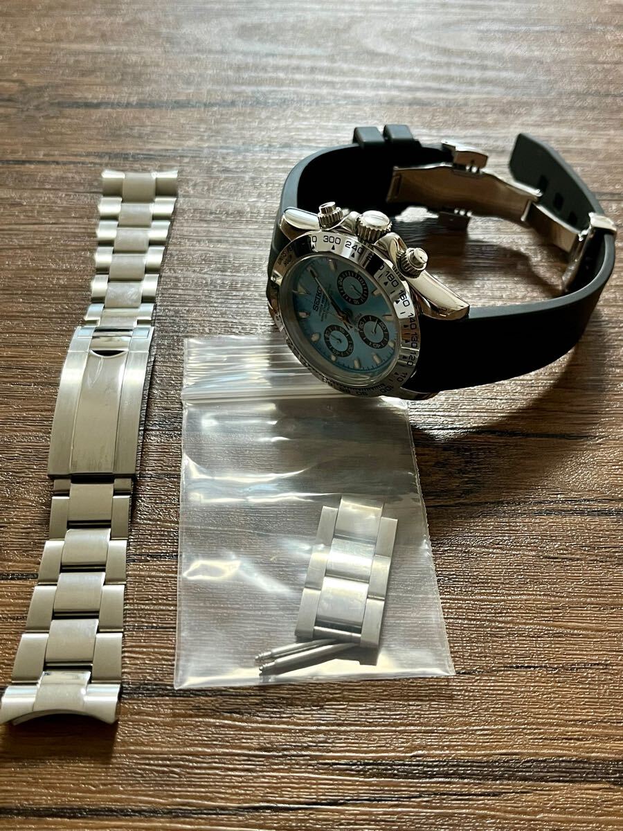SEIKO MOD 39mm カスタム 検 デイトナ ロレックス アイスブルー(クロノグラフ)｜売買されたオークション情報、yahooの商品情報をアーカイブ公開 - オークファン（aucfan ...