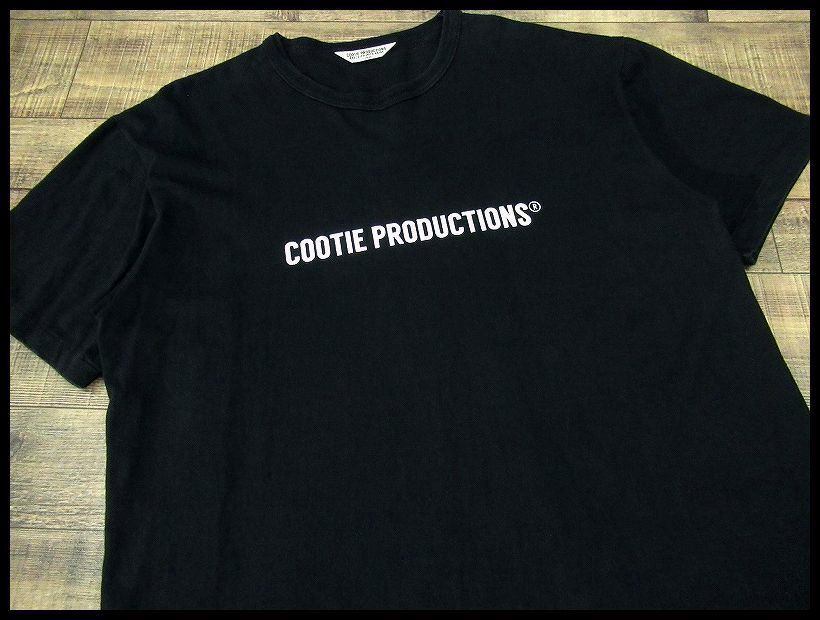 G① COOTIE PRODUCTIONS クーティー Print S/S Tee COOTIE LOGO 半袖 ロゴ プリント クルーネック Tシャツ カットソー 黒 ブラック L(文字 ...