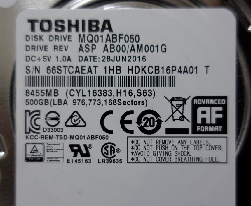 Yahoo!オークション - 動作品 TOSHIBA製2.5inch AVコマンド対応HDD 50...
