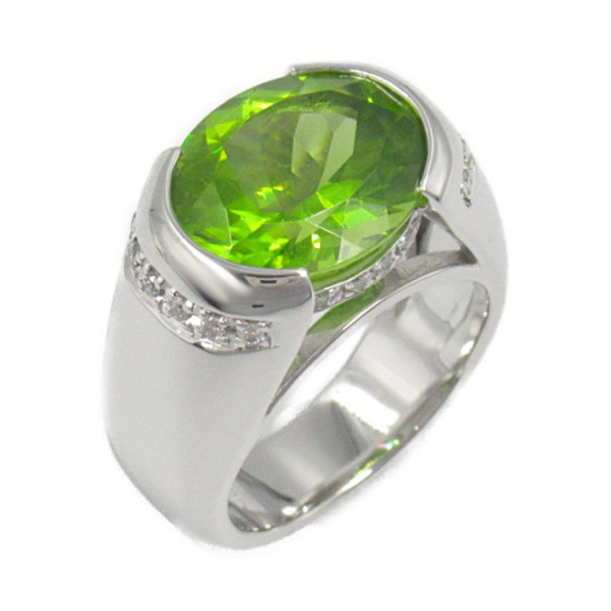 Yahoo!オークション - ジュエリー ペリドット ダイヤモンド リング ブ...