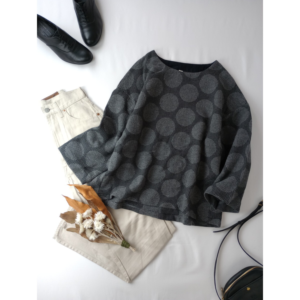 prit プリット 大きめのドットがクラシカル 千鳥柄 プルオーバー ジャガード ボートネック ウール 毛 混 長袖 7M+8527(Mサイズ)｜売買されたオークション情報、yahooの商品 ...