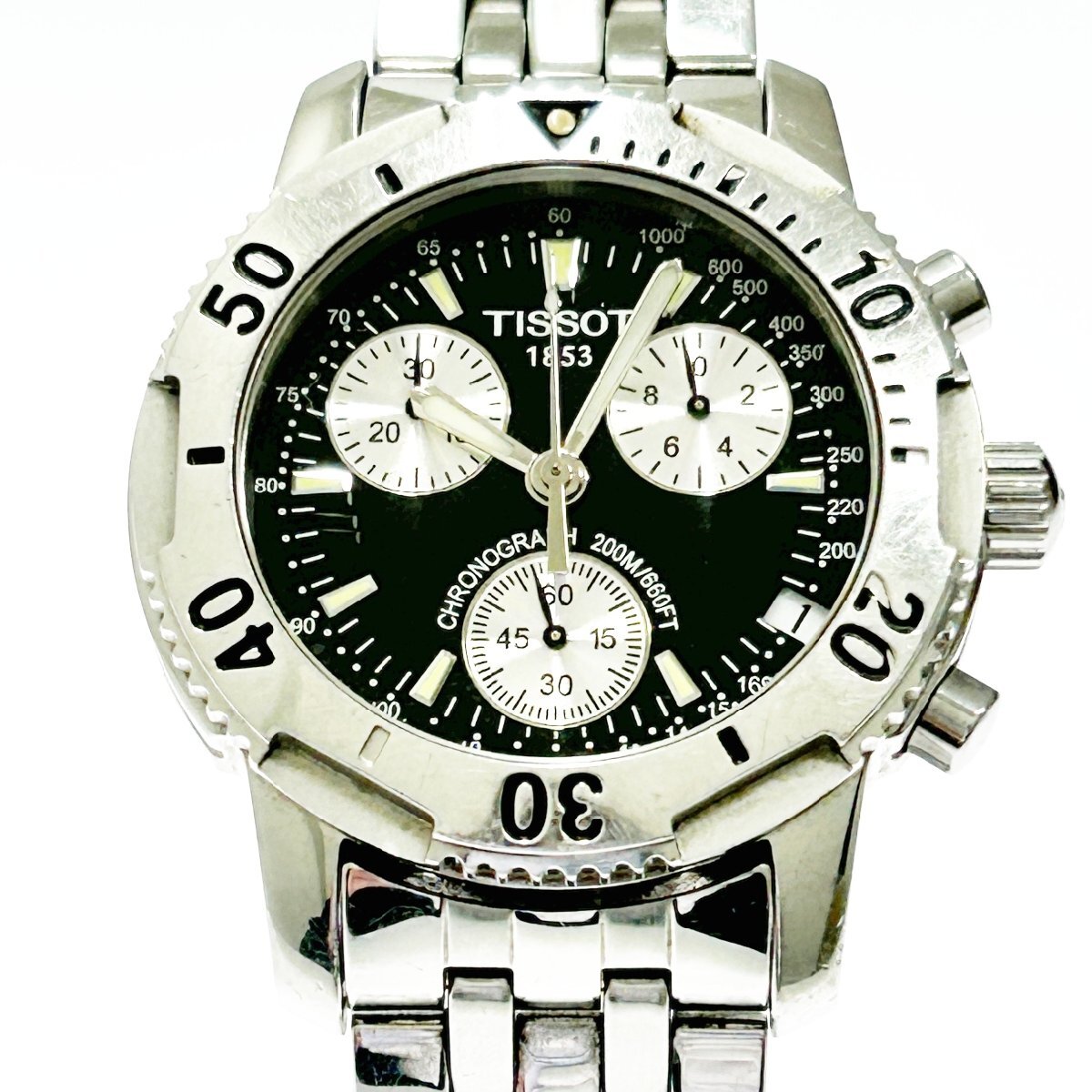 Yahoo!オークション - TISSOT ティソ T362/462 クロノグラフ SS ブラッ...