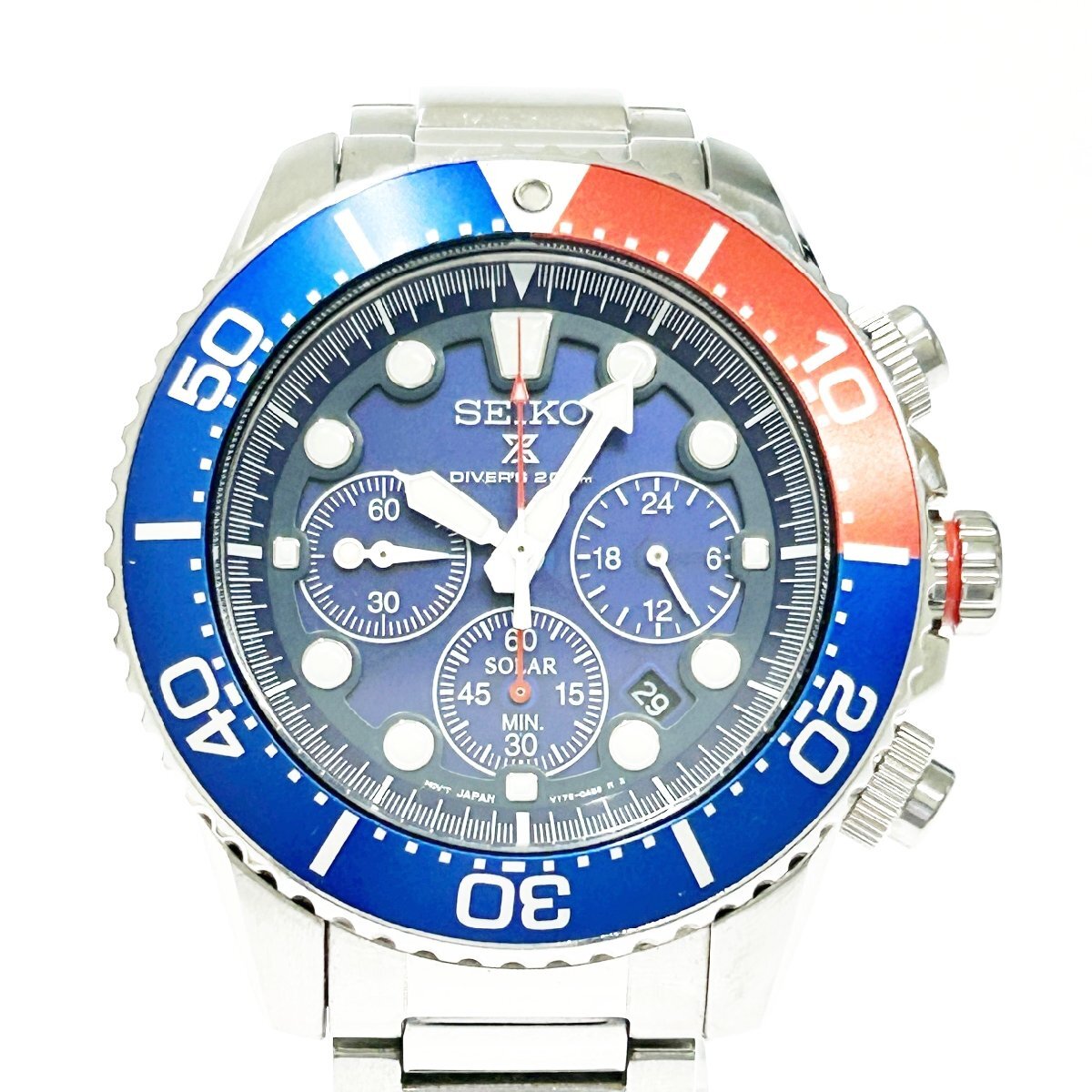 1円スタート SEIKO セイコー V175-0AD0 プロスペックス ダイバーズ クロノグラフ SS ソーラー メンズ腕時計 361737(プロスペックス)｜売買されたオークション情報 ...