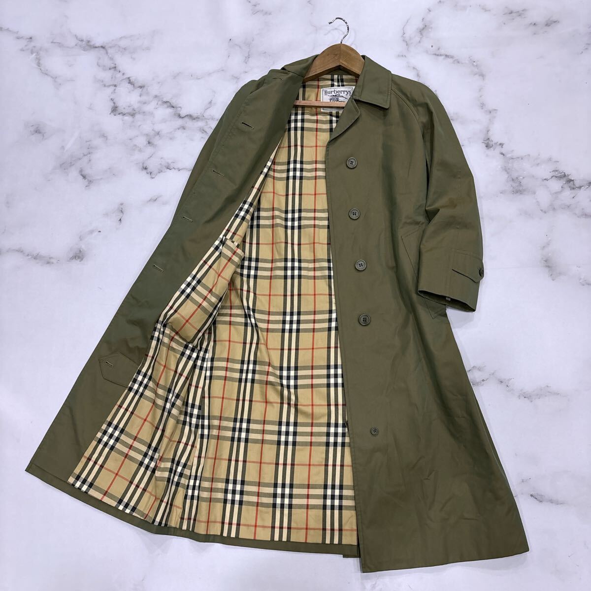 1円~ 良品 ' 90's ビンテージ' Burberrys オールド バーバリー 裏地 ノバチェック 比翼 ステンカラーコート 9AB2 レディース(Mサイズ)｜売買されたオークション情報 ...