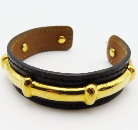 Yahoo!オークション - K10 HERMES エルメス アガタ GP/レザー バングル...
