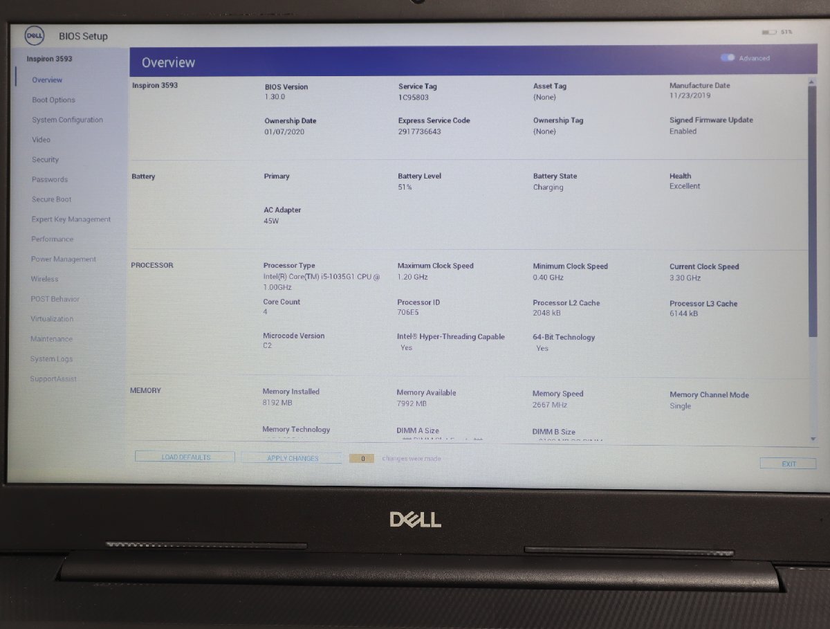 Yahoo!オークション - 100 DELL Inspiron 3593 P75F013 Core i5 1035G1...