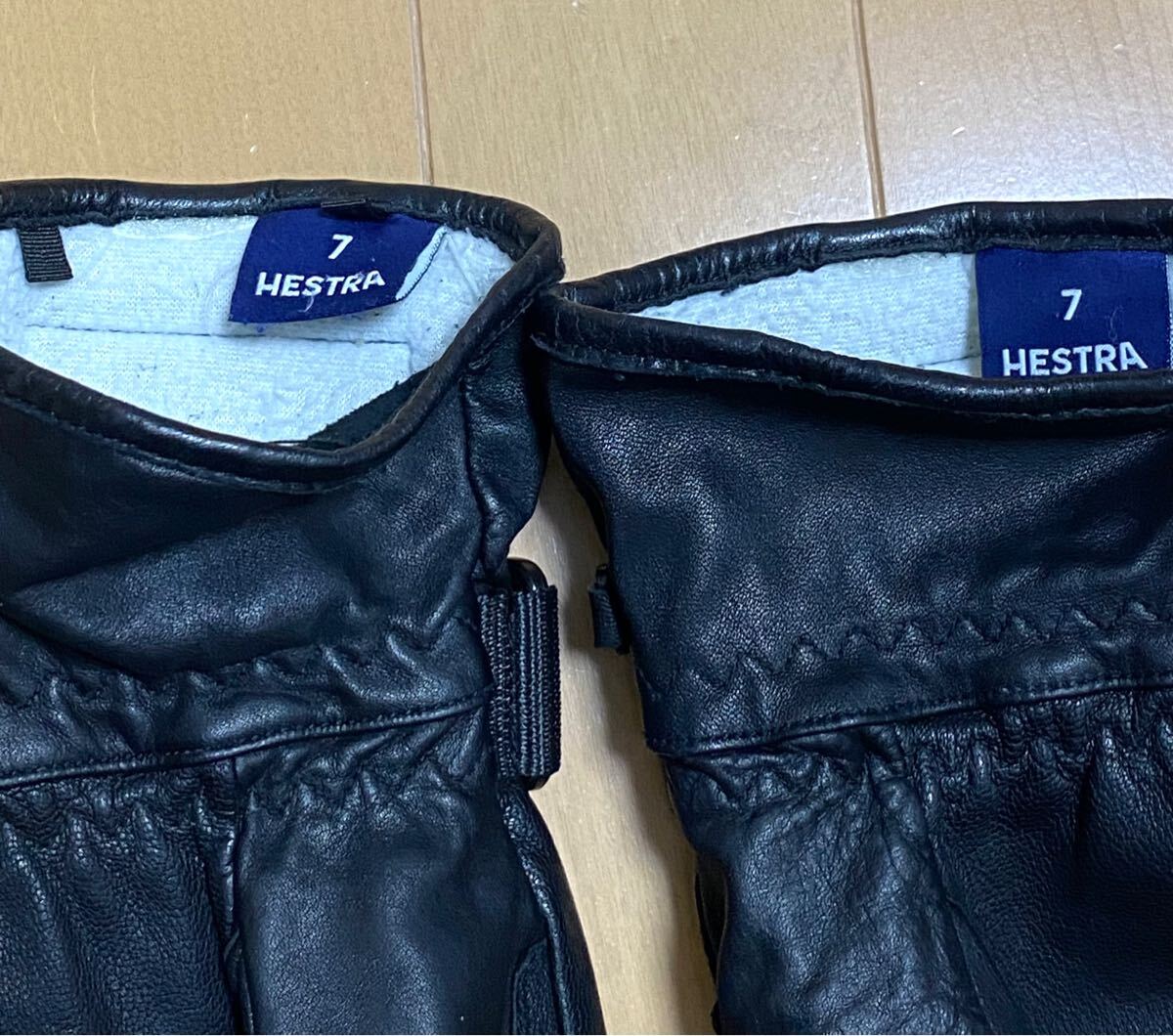 Yahoo!オークション - ジャンク品 HESTRA 3-Finger Full Leather 黒 ヘ...