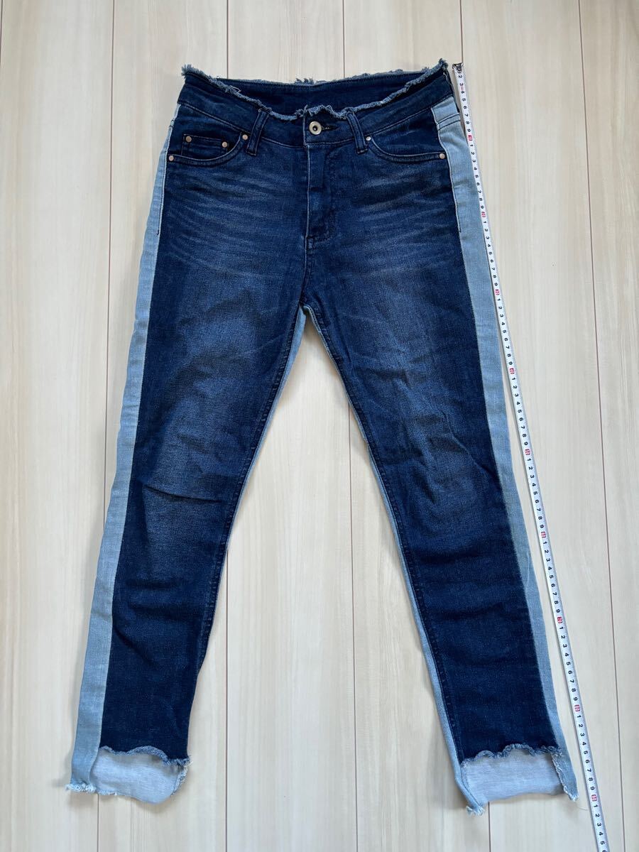 Yahoo!オークション - （761）バイカラー ジーンズ