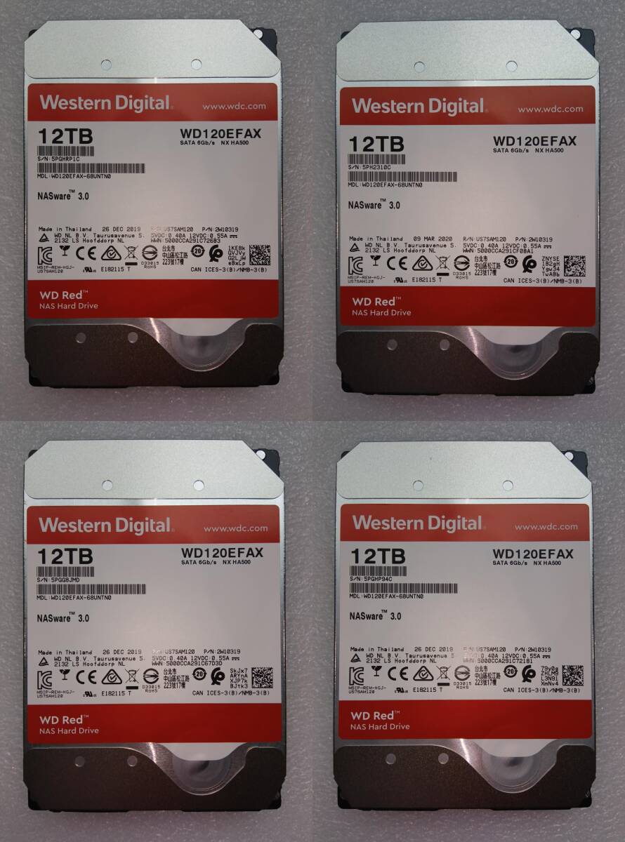 Yahoo!オークション - WD Red HDD 12TB x4（計48TB） Western Digital ...