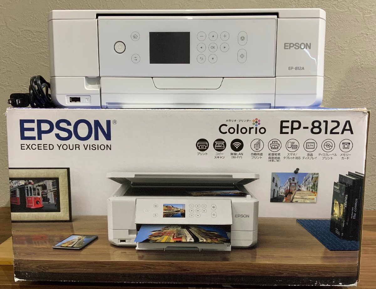 EPSON エプソン Colorio カラリオ EP-812A C491U インクジェット複合機 プリンター スキャン 無線LAN スマホ タブレット対応 み(エプソン)｜売買された ...