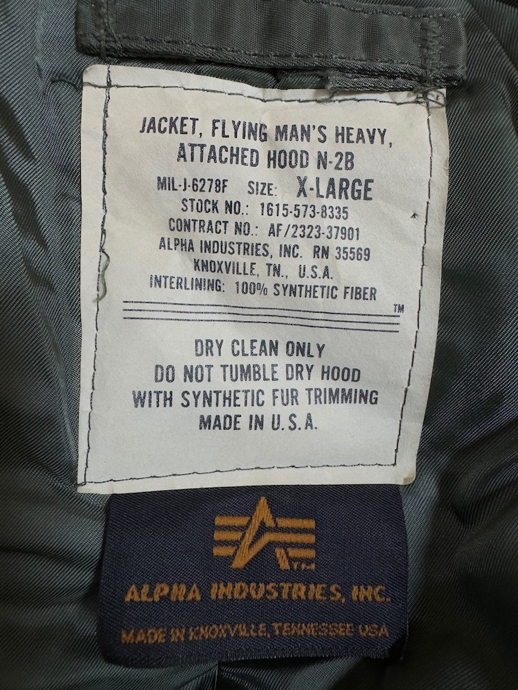 Yahoo!オークション - アルファ Alpha Industries N-2Bフライトジャケ...