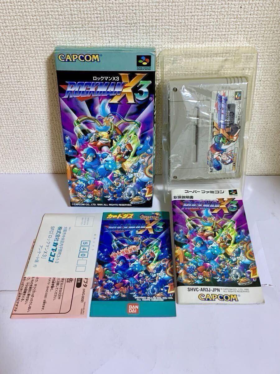Yahoo!オークション - SFC版『ロックマンX3』箱説ハガキ付中古品【カプ...