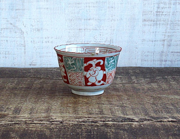 Yahoo!オークション - A263 犬山焼 色絵 向付 湯呑 骨董