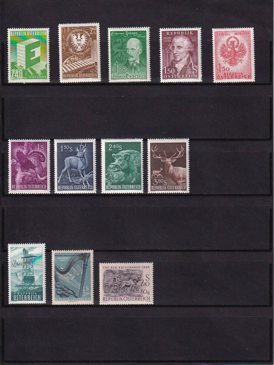 Yahoo!オークション - 25 オーストリア【未使用】＜「1959 SC#637-649 ...