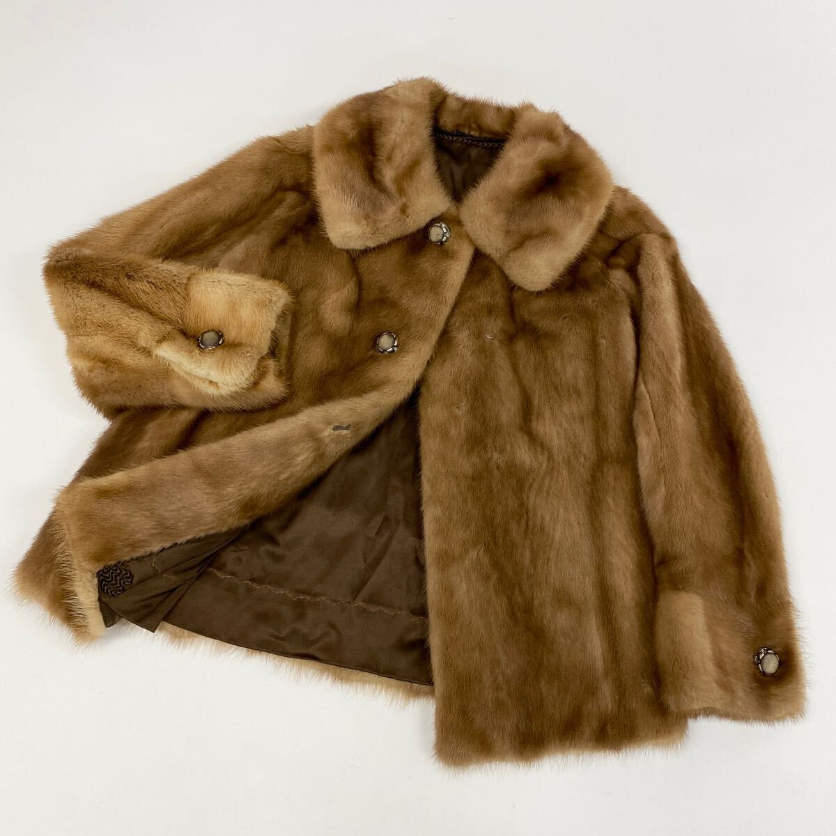 Yahoo!オークション - L22-11 最高級毛皮 パステルミンク ミンクコート...