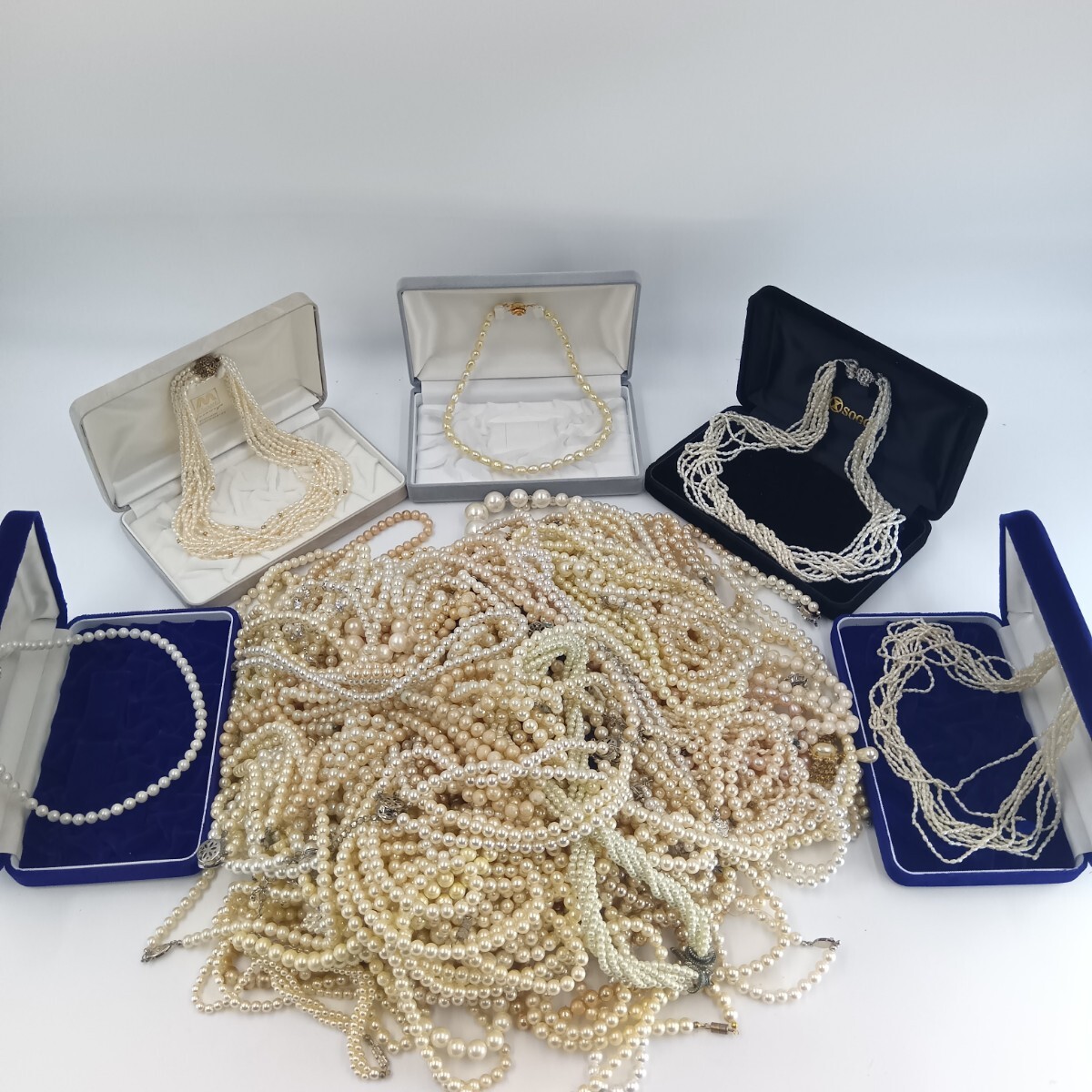 Yahoo!オークション - 【豪華 大量】 本真珠 パール ネックレス K18 10...