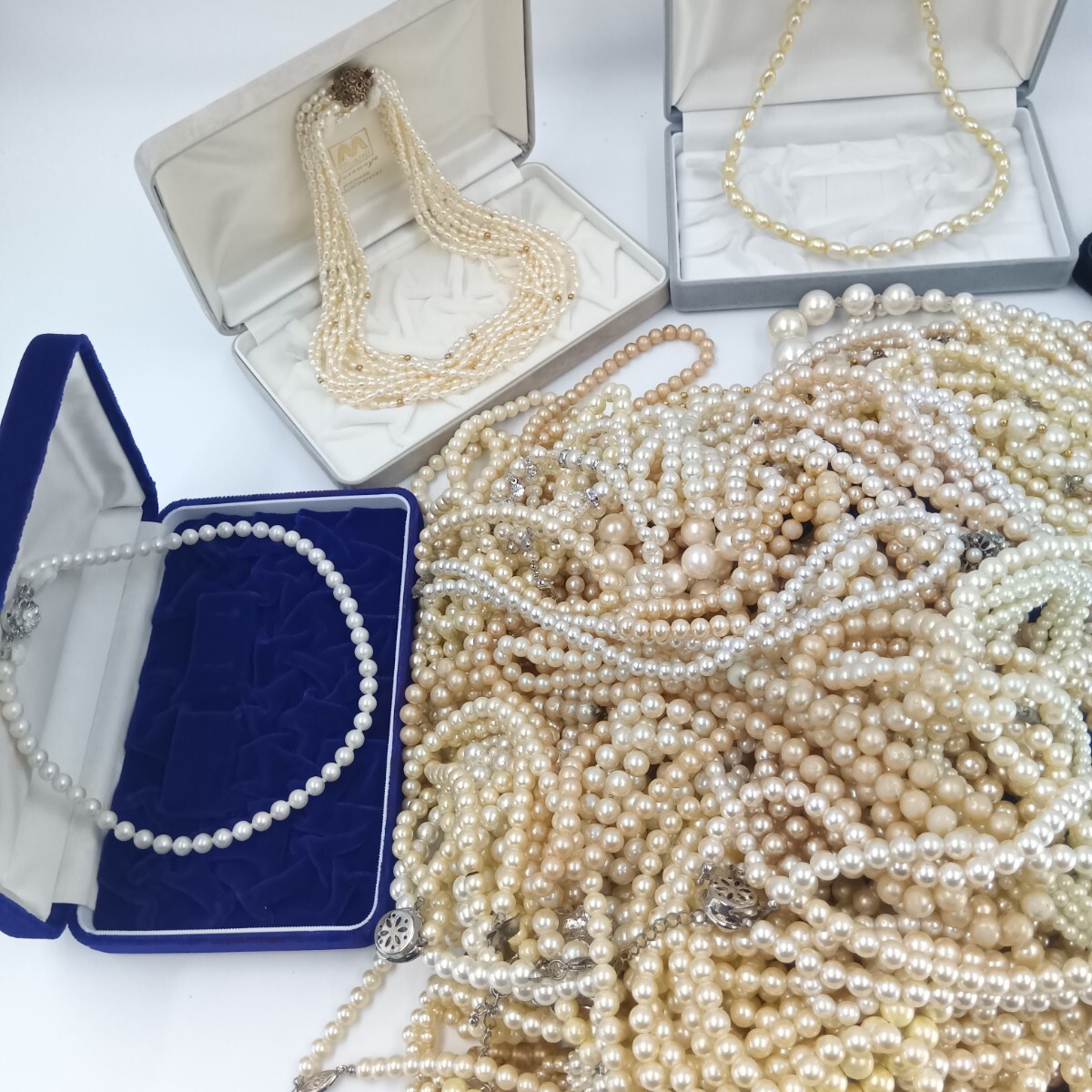 豪華 大量 本真珠 パール ネックレス K18 10連 5連 アコヤ 淡水 ケシ まとめ セット SILVER刻印 ゴールド ジュエリー 約4.3kg(アコヤ真珠)｜売買されたオークション情報 ...