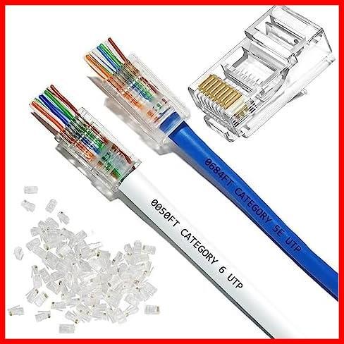 Yahoo!オークション - 50個セット RJ45コネクタ CAT6 CAT5E CAT5 LAN...