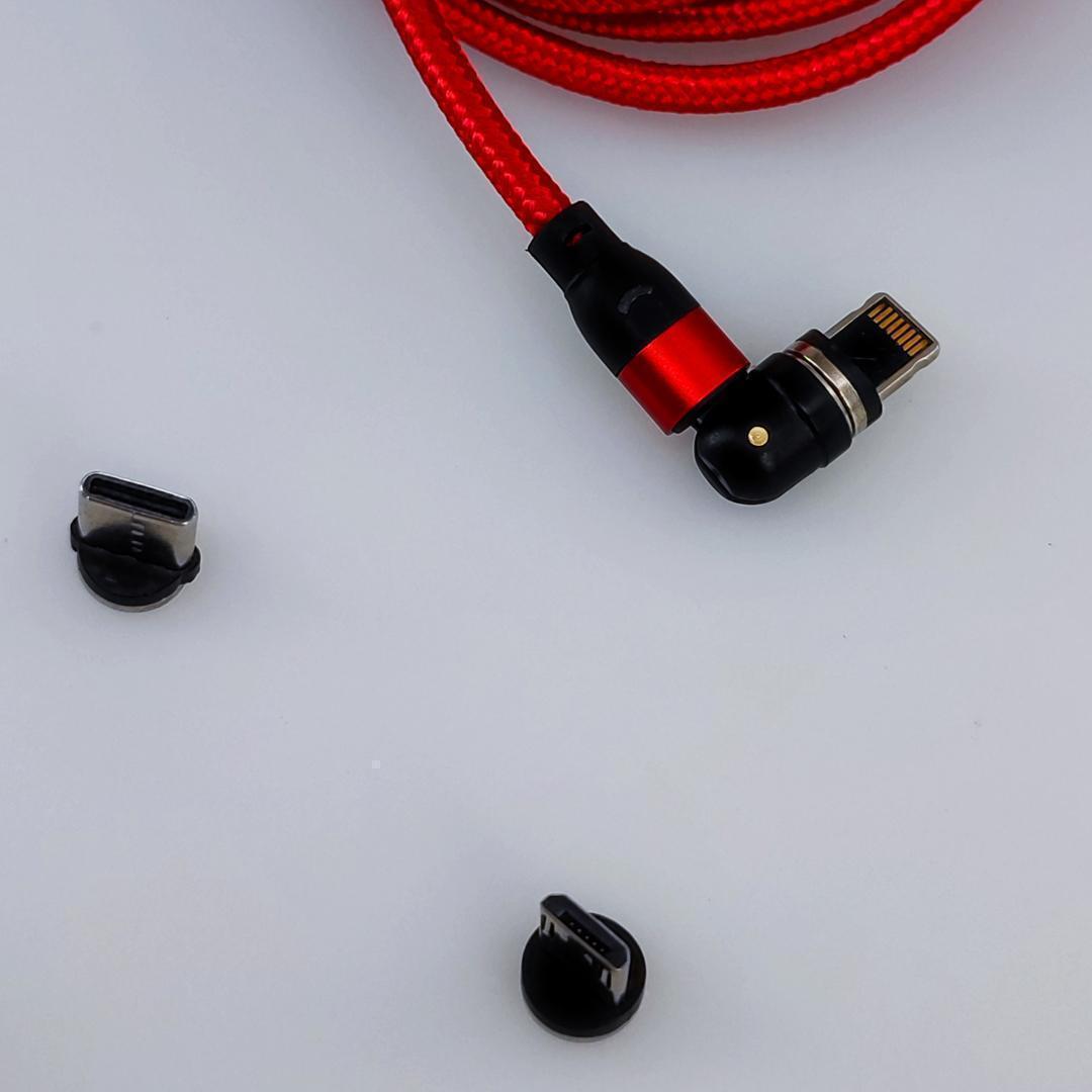 Yahoo!オークション - USB充電ケーブル 2m 540度マグネット脱着式 端子...