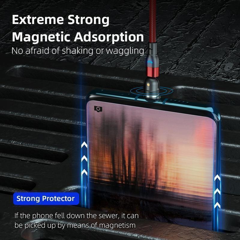 Yahoo!オークション - USB充電ケーブル 2m 540度マグネット脱着式 端子...