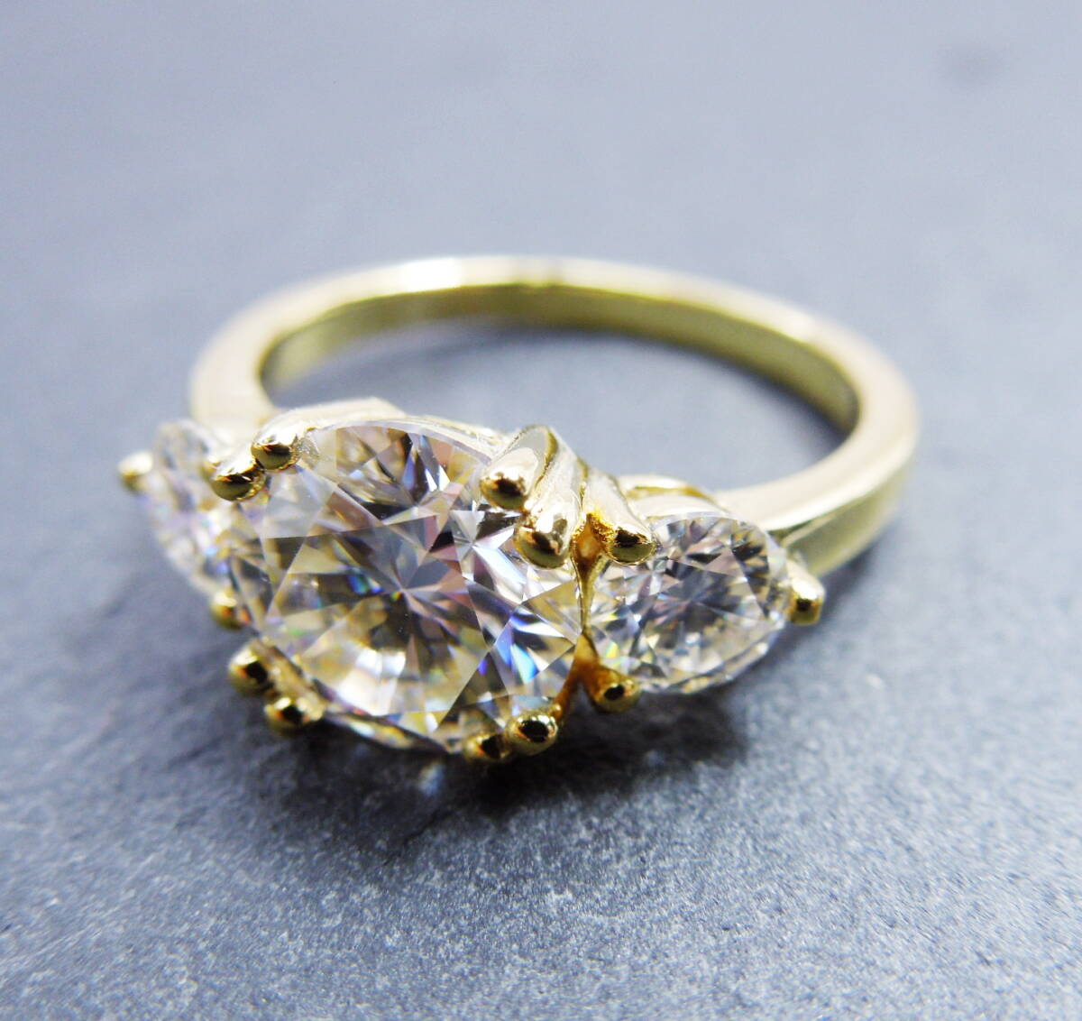 Yahoo!オークション - 約11.5号 K18GP 3EX 合計2.8ct モアサナイト リ...