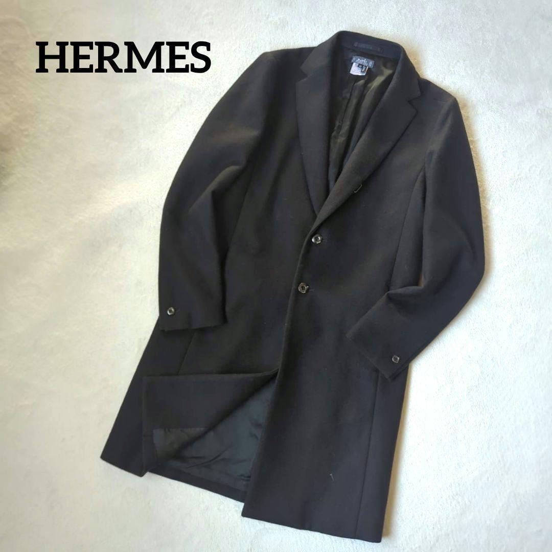 Yahoo!オークション - 1円～ 高級 Herms エルメス チェスターコート ロ...