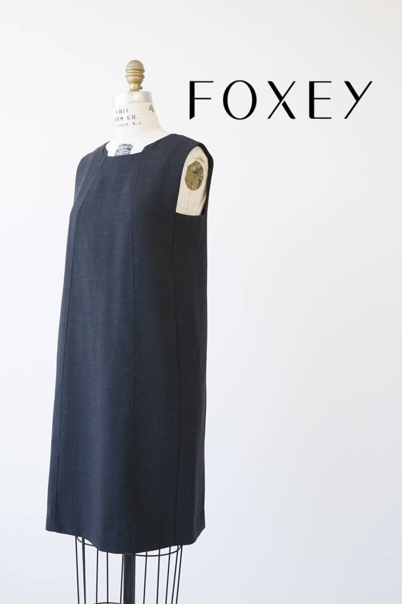 Yahoo!オークション - FOXEY フォクシー ウールシルク ワンピース size...