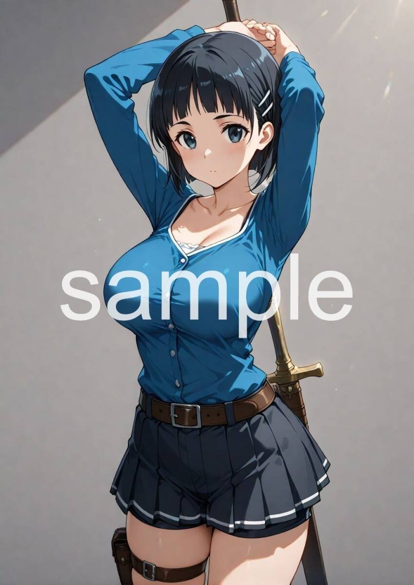 a0188 桐ヶ谷直葉 リーファ SAO ソードアートオンライン ファンアート AIイラスト A4 同人 セクシー ポスター アニメ 4K 最高画質(その他)｜売買されたオークション情報 ...