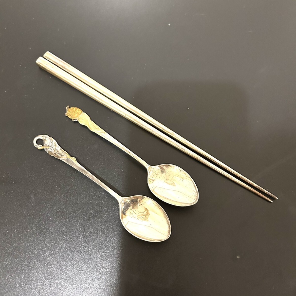 Yahoo!オークション - 銀製 スプーン 箸 カトラリー 46g まとめ