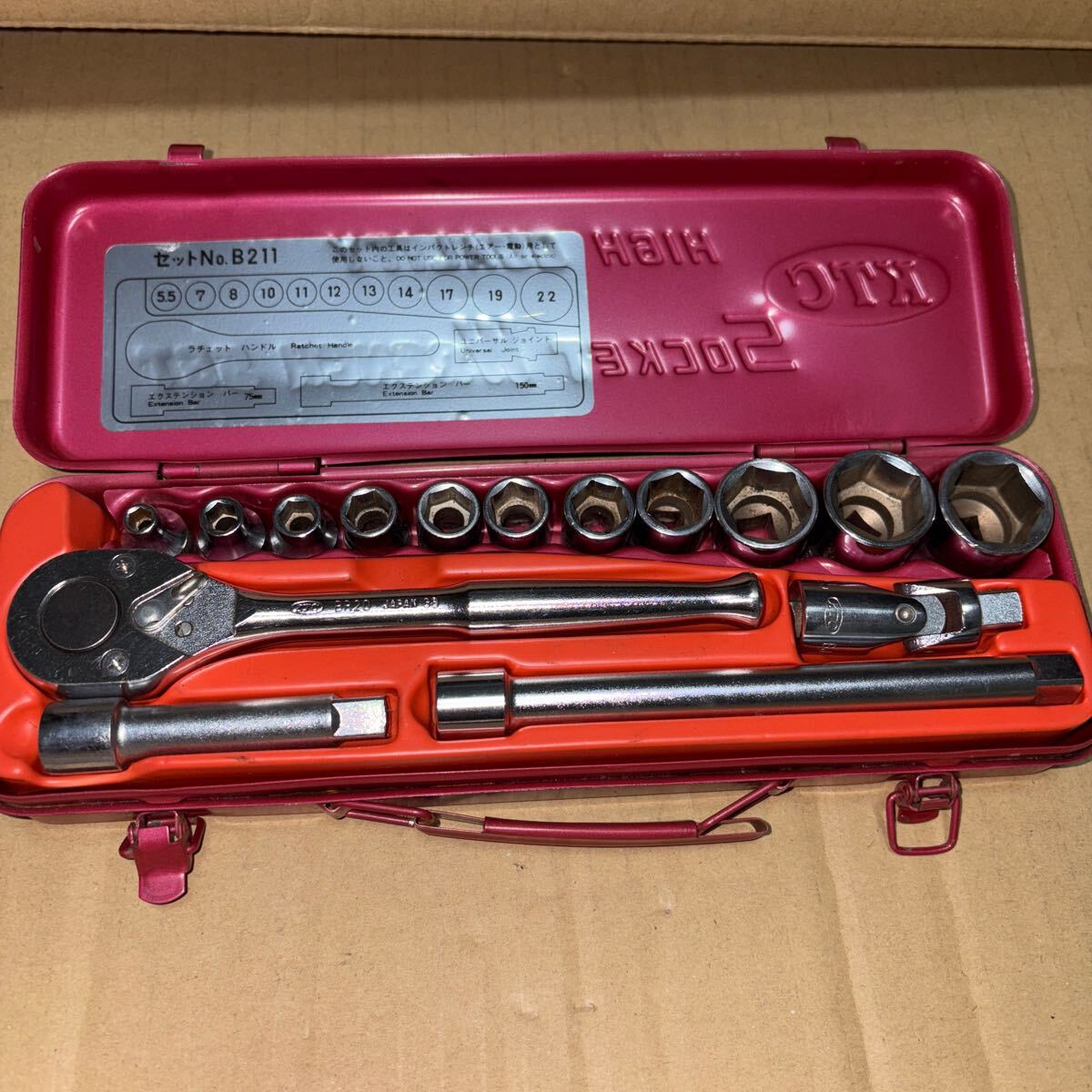 Yahoo!オークション - KTC No.B211 9.5sq ソケットレンチセット 11pcs ...