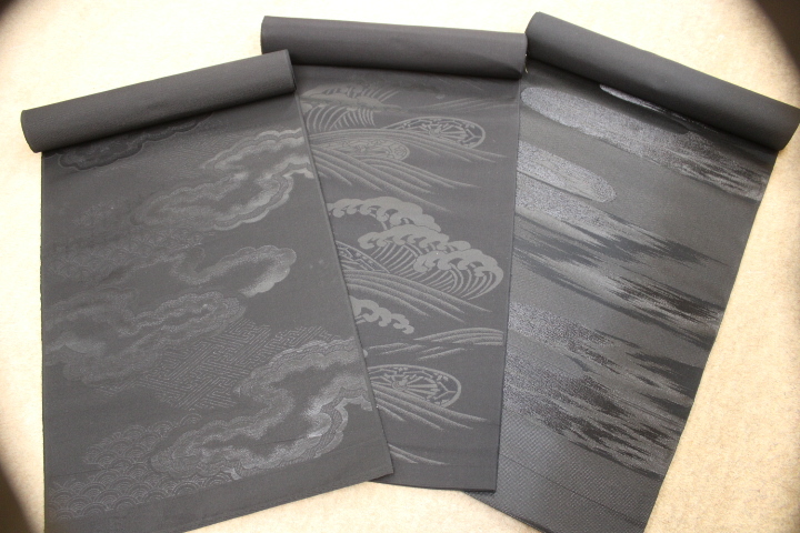 Yahoo!オークション - きもの今昔7951 喪服用名古屋帯 3点セット ...