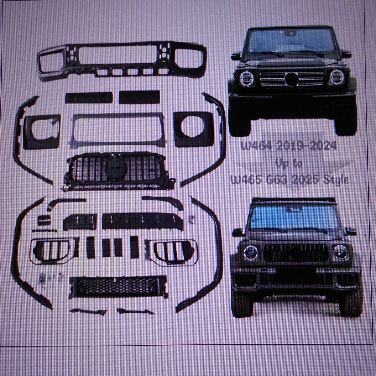 Yahoo!オークション - 社外品 W465 G63ルック フロントバンパー...