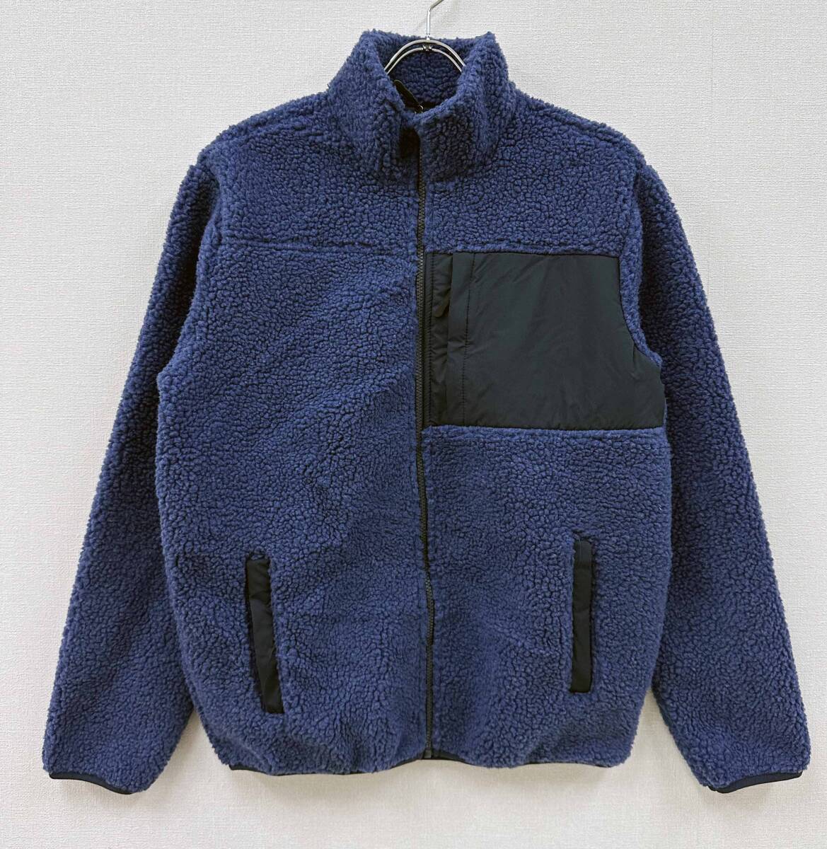 新品 M コストコ 32HEAT メンズ ボアジャケット 裏ボア ネイビー 新品 M コストコ 32HEAT メンズ ボアジャケット 裏ボア ネイビー
