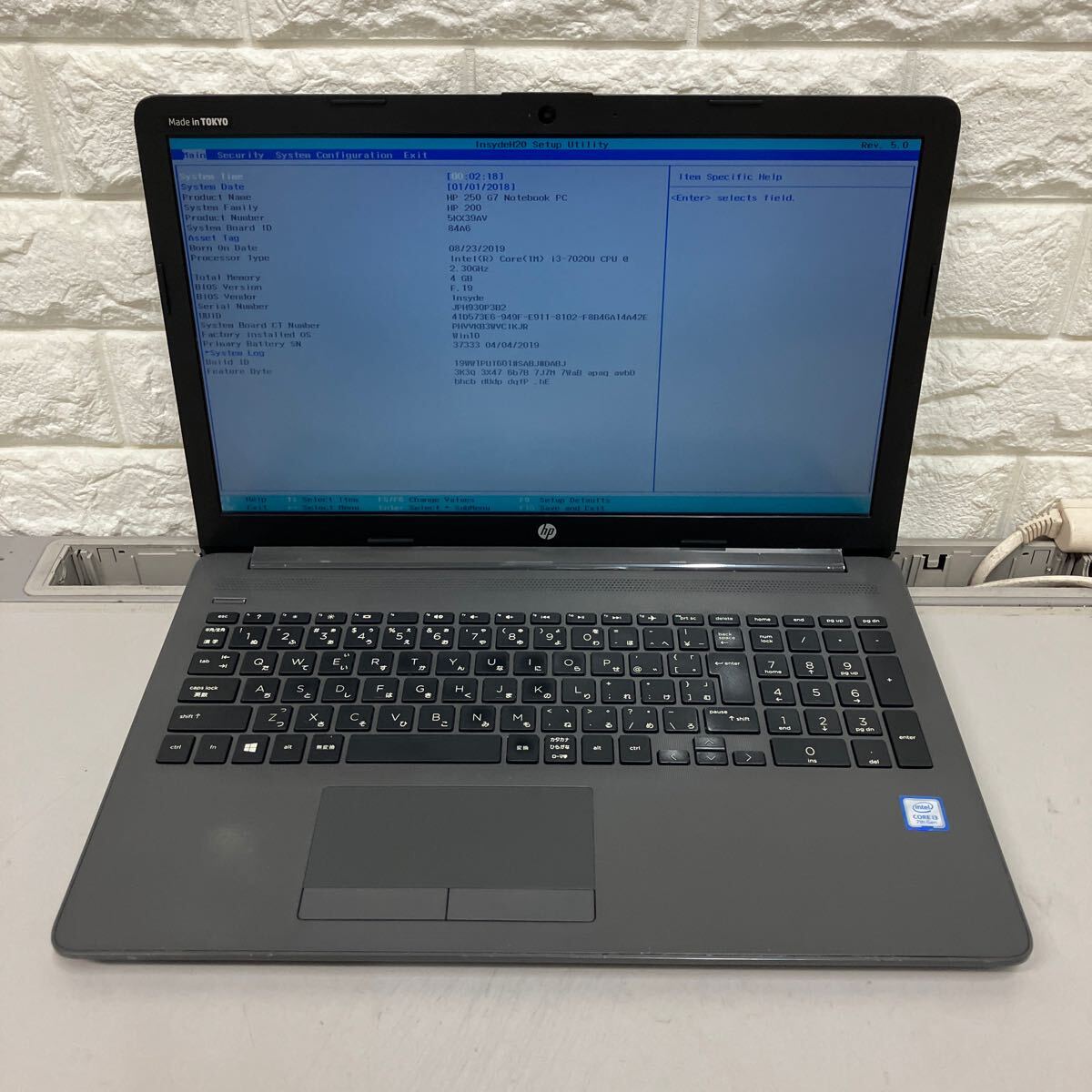 Yahoo!オークション - B96 HP 250 G7 Corei3 7020U メモリ4GB