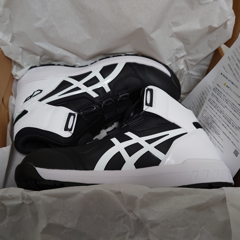 Yahoo!オークション - 新品 asics 安全靴 ブラック・ホワイト 26㎝