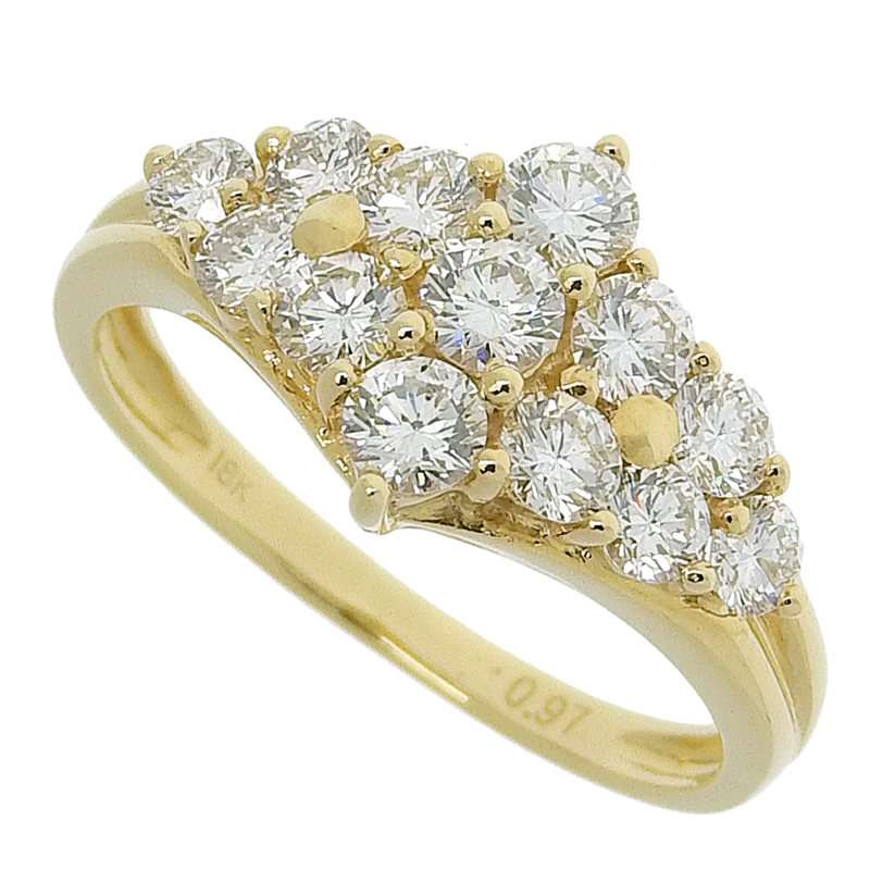 Yahoo!オークション - 合計0.97ct天然ダイヤモンドリング 10号 K18YG ...