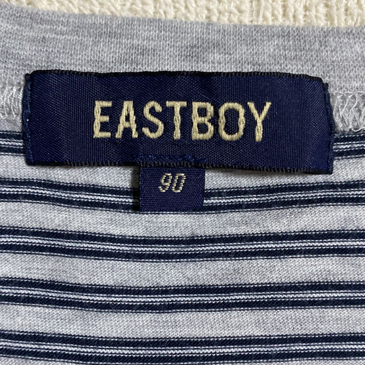 Yahoo!オークション - EASTBOY ロングTシャツ ボーダー グレー ネイビ...