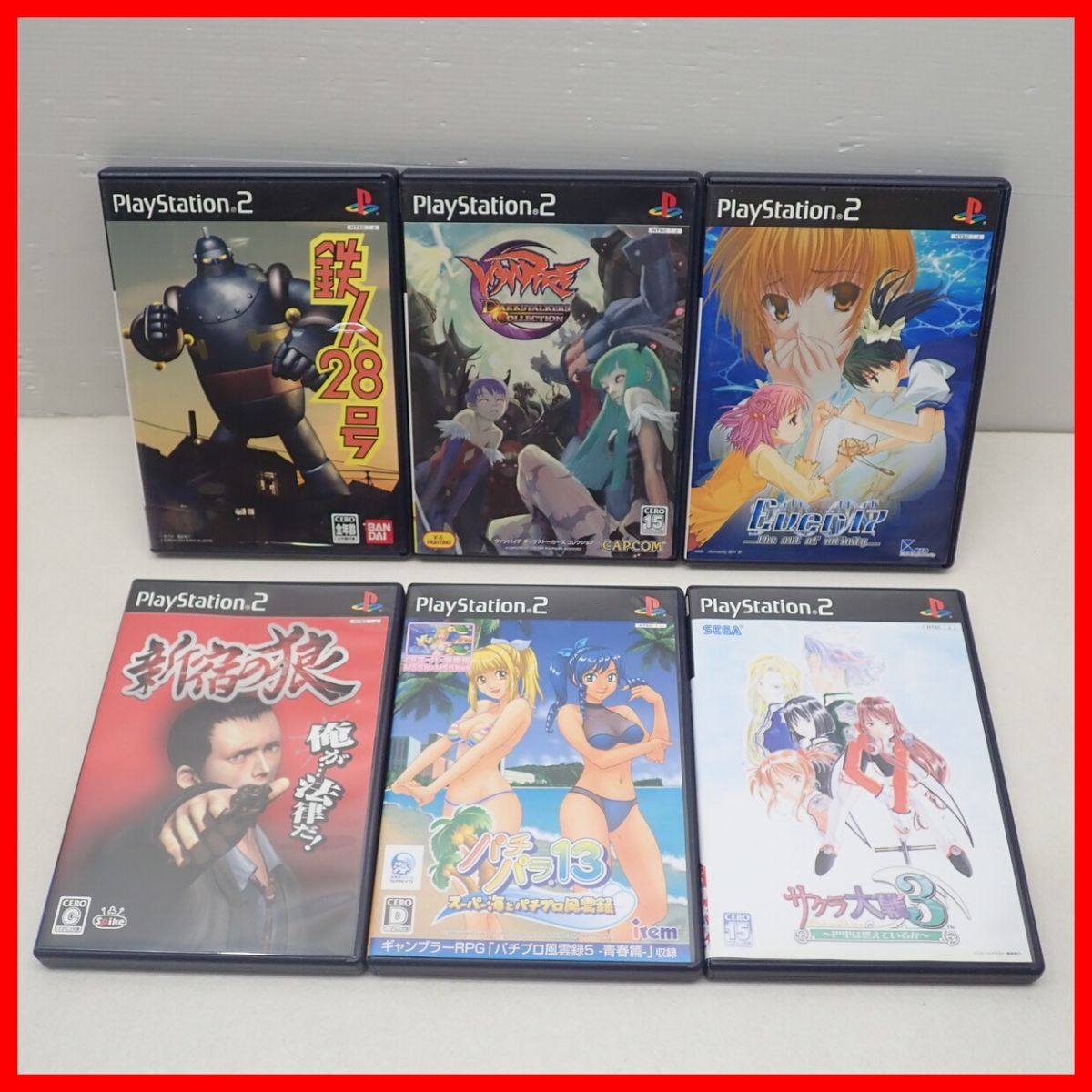 日本代購代標第一品牌【樂淘letao】－PS2 プレステ2 鉄人28号/ヴァンパイア ダークストーカーズ コレクション/サクラ大戦3 等 まとめて6本セット 箱付 動作未確認【10