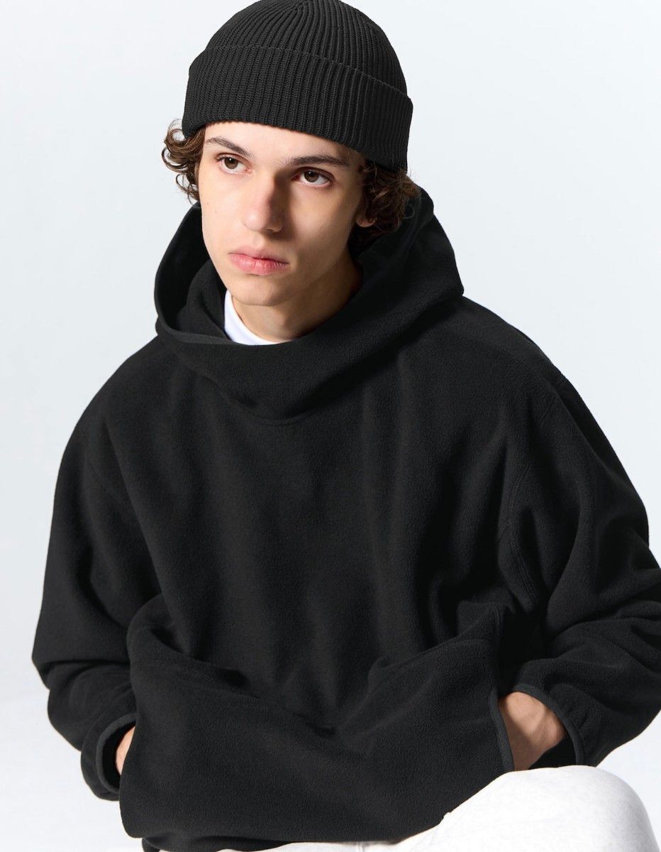 Yahoo!オークション - 売り切れ GU マイクロフリースパーカ XS ブラッ...