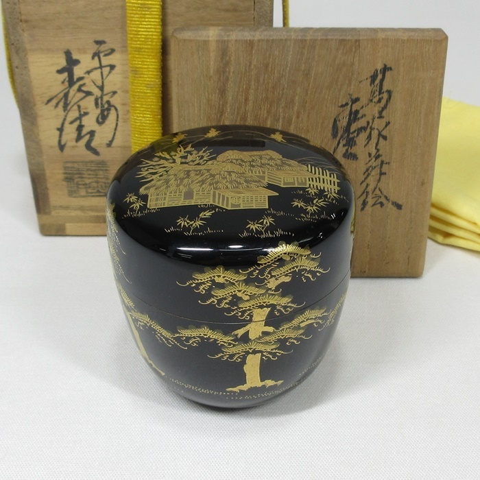 Yahoo!オークション - 【A0107】茶道具 京漆器 塗師 表清 葛家蒔絵 棗 ...