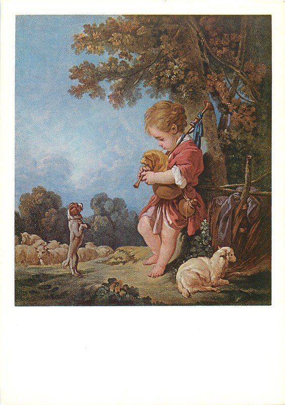 Yahoo!オークション - 5570【絵葉書】 外国製 フランソワ・ブーシェ 羊...