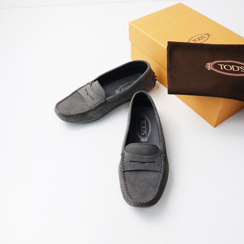 箱付き レディース トッズ TOD'S スエードレザー ローファー ドライビングシューズ 35.5 22.5cm グレー 2400014197112(女性用)｜売買されたオークション情報 ...