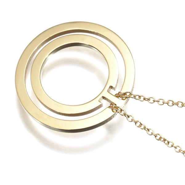 Yahoo!オークション - ティファニー ネックレス T TWO サークル K18YG BLJ