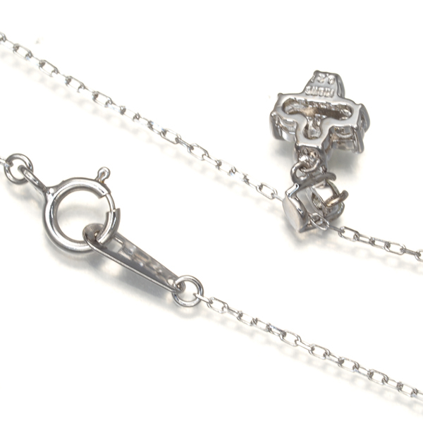 Yahoo!オークション - ダイヤ 0.21ct クロス ネックレス K18WG GENJ 限...